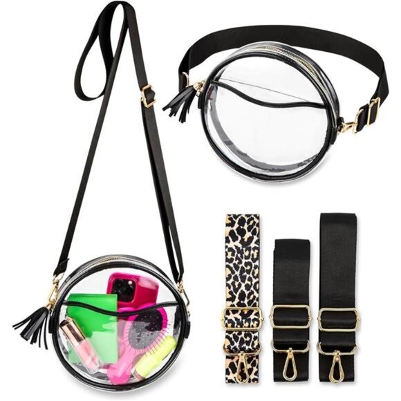 Bags | 2in1 Round Small Clear Purse For Stadium Events Stadium Approved ...